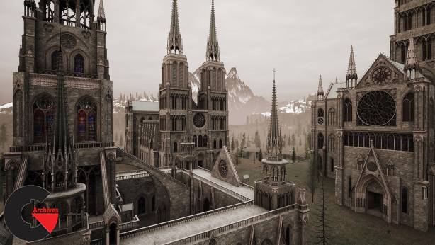 Medieval Gothic Cathedral - Modular dark fantasy church v5.0+ - CGArchives